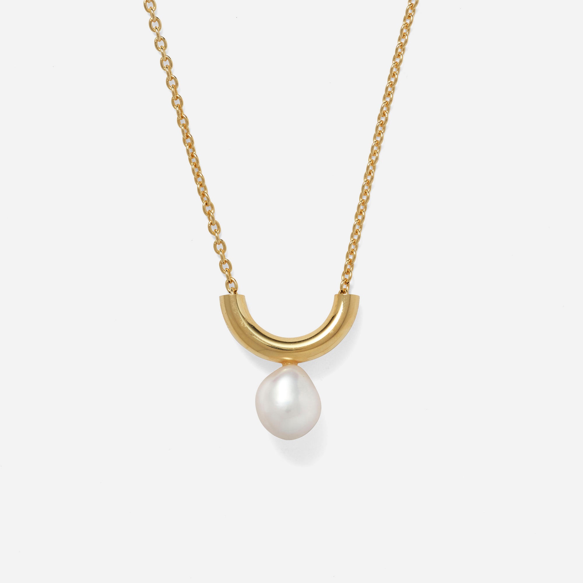 Isla Necklace in Gold | Modern Pearl Pendant Necklace - Lady Grey Jewelry
