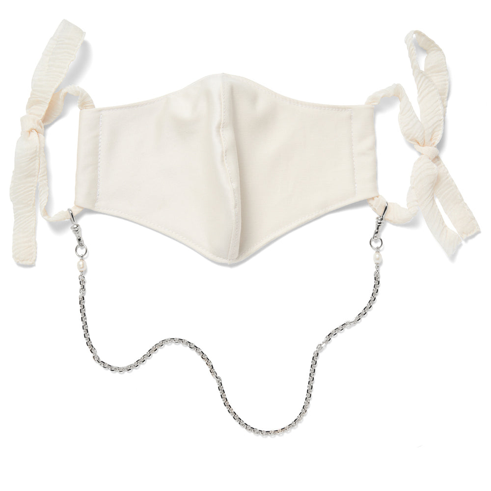 Mini Pearl Mask Chain in Silver