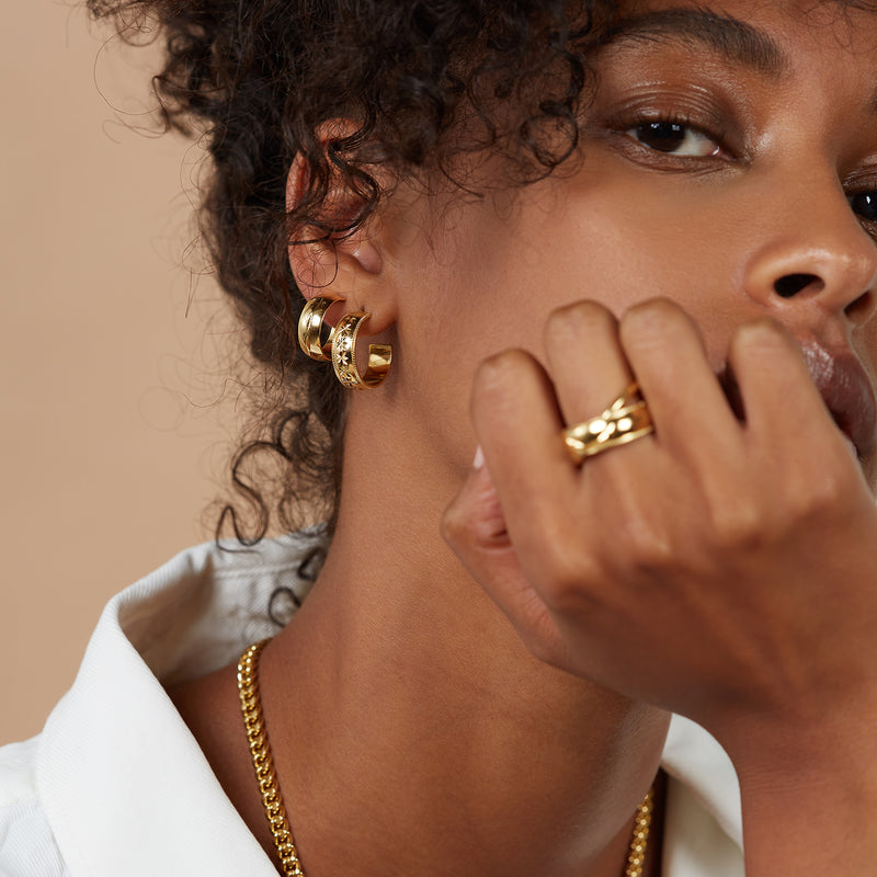 Navette Hoops in Gold – Lady Grey