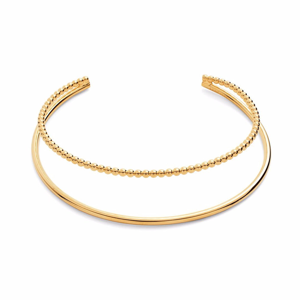 Pearled Contour Collar in Gold