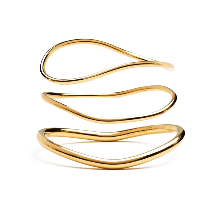 Wave Bangle Set in Gold – Lady Grey